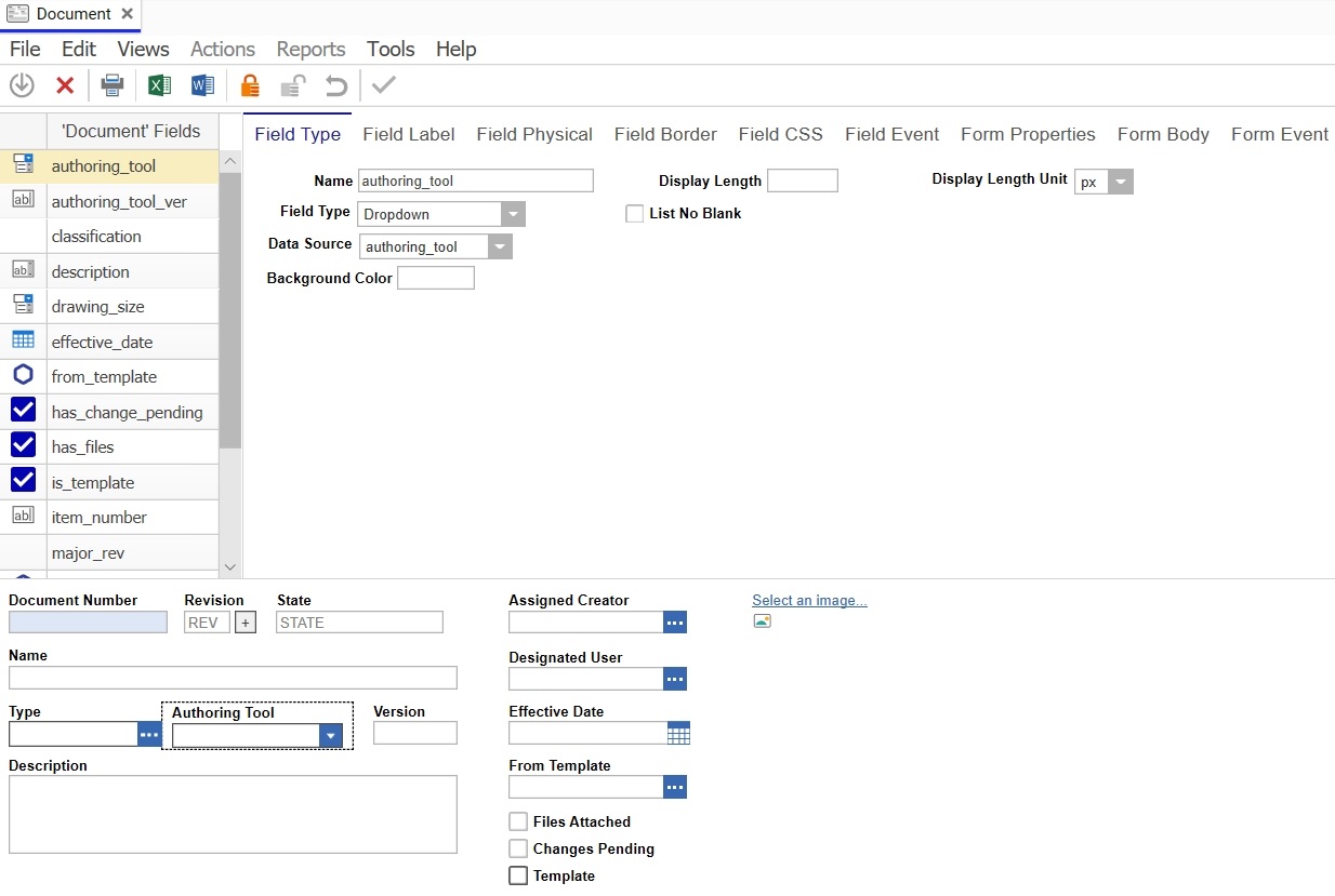 Form Editor Tabs
