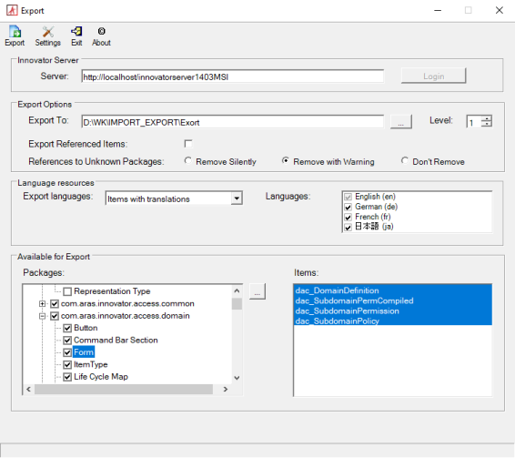 Export Tool